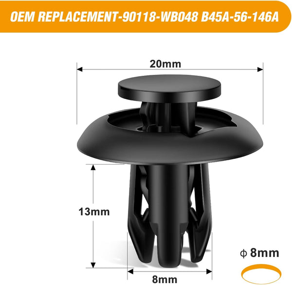 50 Pcs Bumper, Engine Cover, Fender & Quarter Panel Push-Type Retainer ...