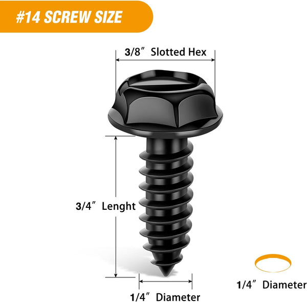 8 Pcs License Plate Screw Kit for Fastening Front and Back License Pla ...