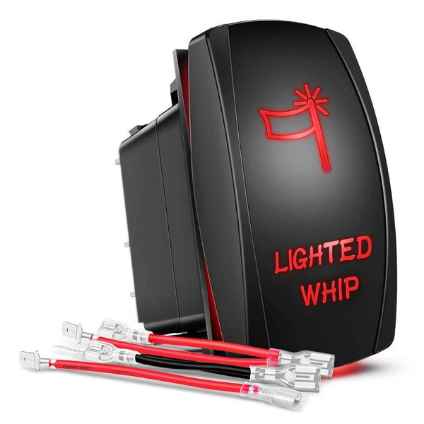 5Pin On Off Lighted Whip Rocker Switch Red – gooacc