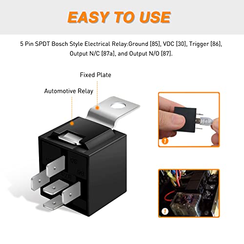 5 Pin Automotive SPDT Tilt Trim Relay Replacement 12V 40/30 AMP Electr ...