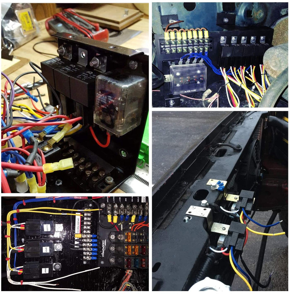 6 Packs Relay Harness Set 5-Pin 30/40A 12V SPDT with Interlocking Rela ...