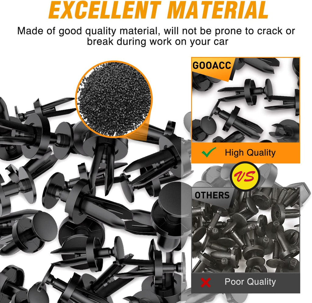 100 Pcs Fender Liner Clip Push-Type Retainer Nylon Fastener Replacemen ...