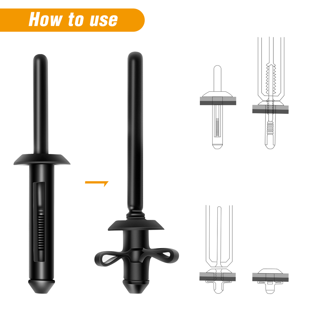 60 Pcs Blind Rivet Fender Flare Rocker Moulding Clip 6506007AA 6803928 ...